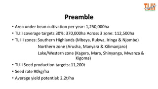 Country Seed Road Map Common beans Tanzania_TL III Annual meet | PDF