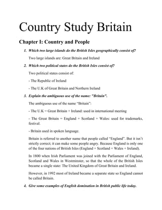 Country study britain | PDF