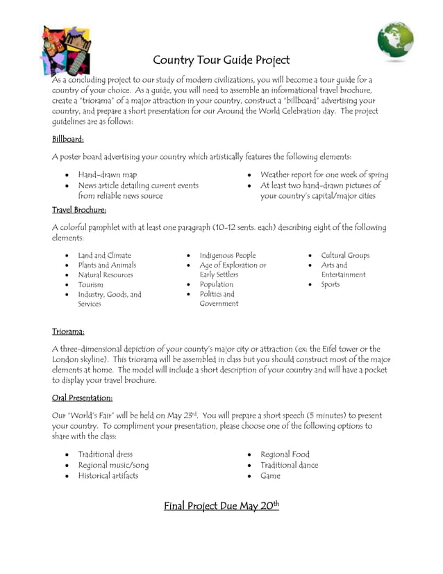 Country tour guide project 2013 | DOCX