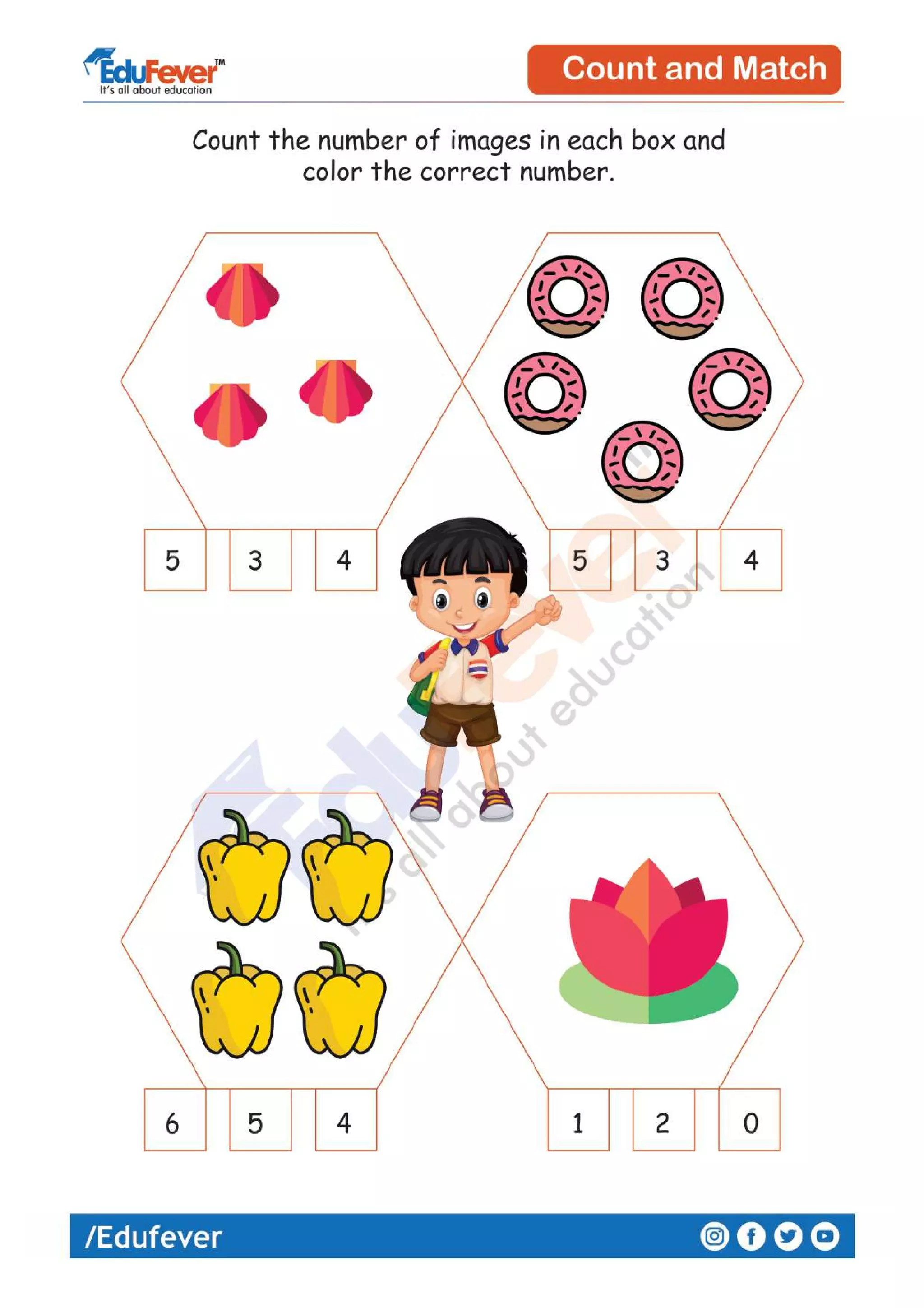 Count the Number of Images - UKG Worksheet | PDF