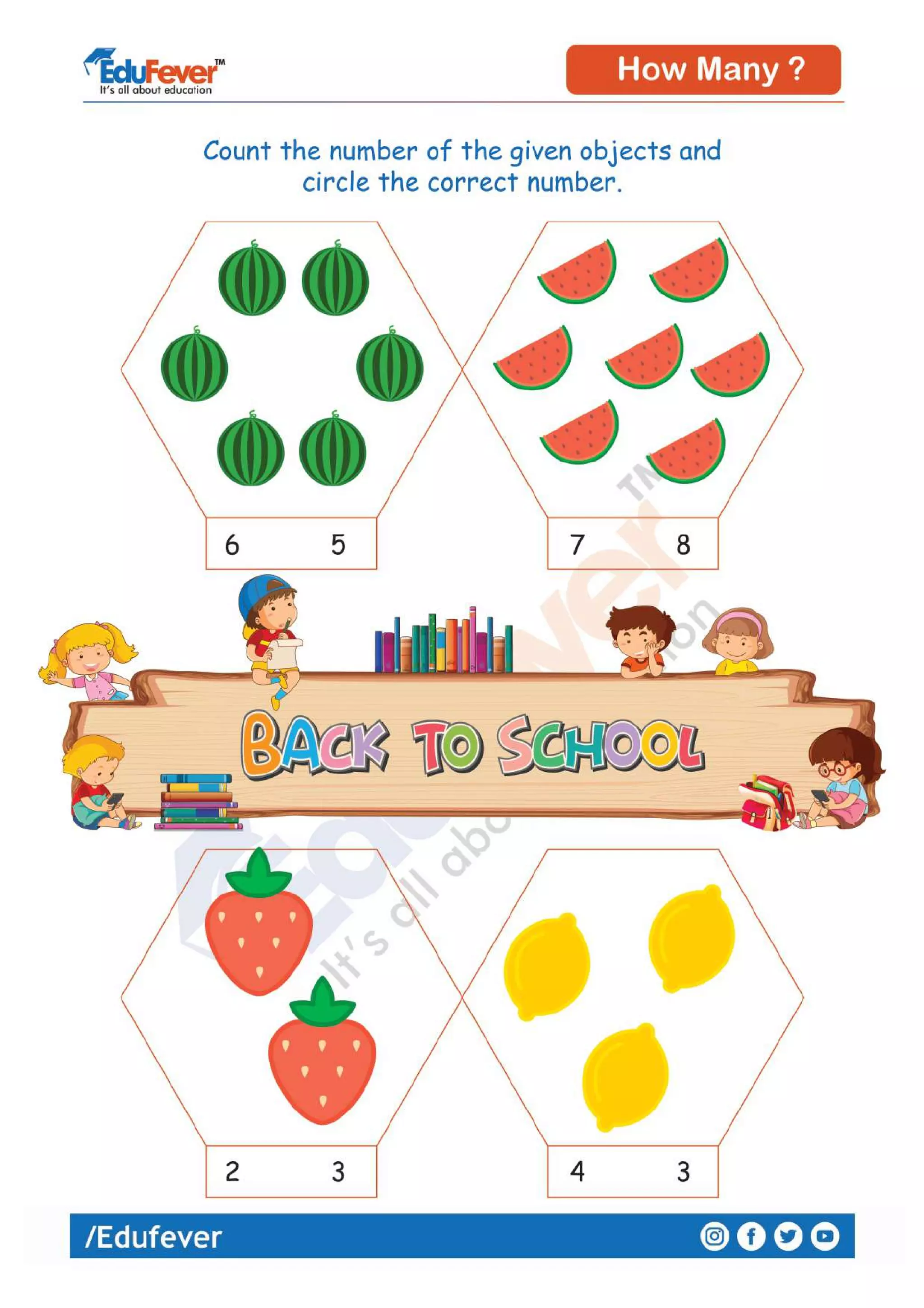 Count the Number of Objects - UKG Worksheet | PDF