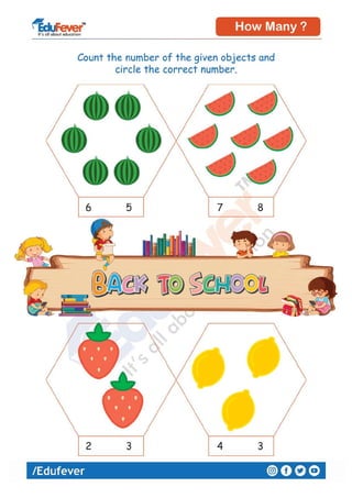 Count the Number of Objects - UKG Worksheet | PDF
