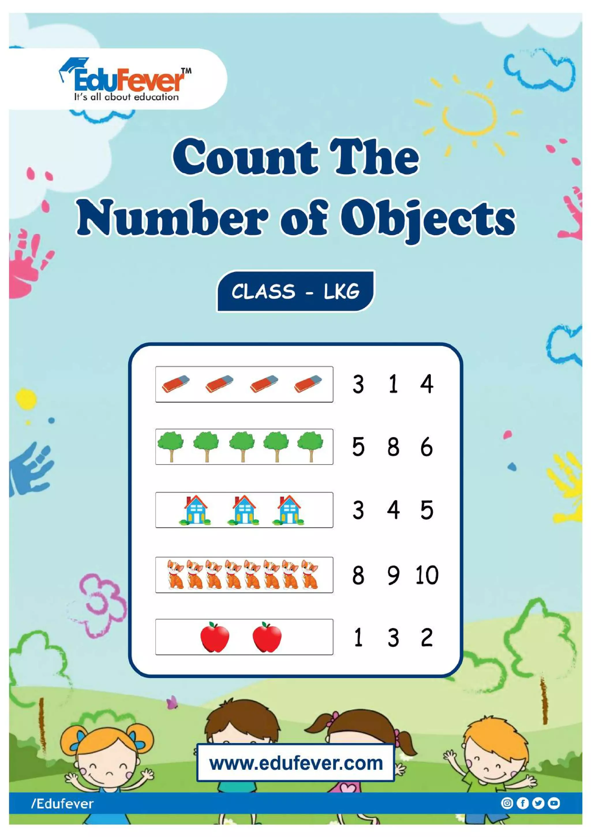 Count the Number of Objects - LKG Maths Worksheet | PDF