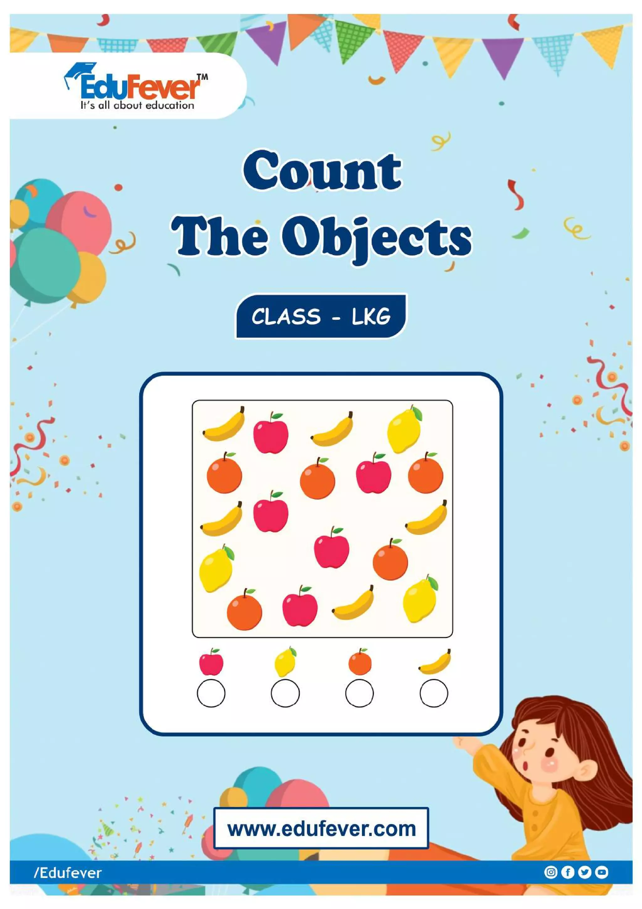 Count the objects - LKG Maths Worksheet | PDF