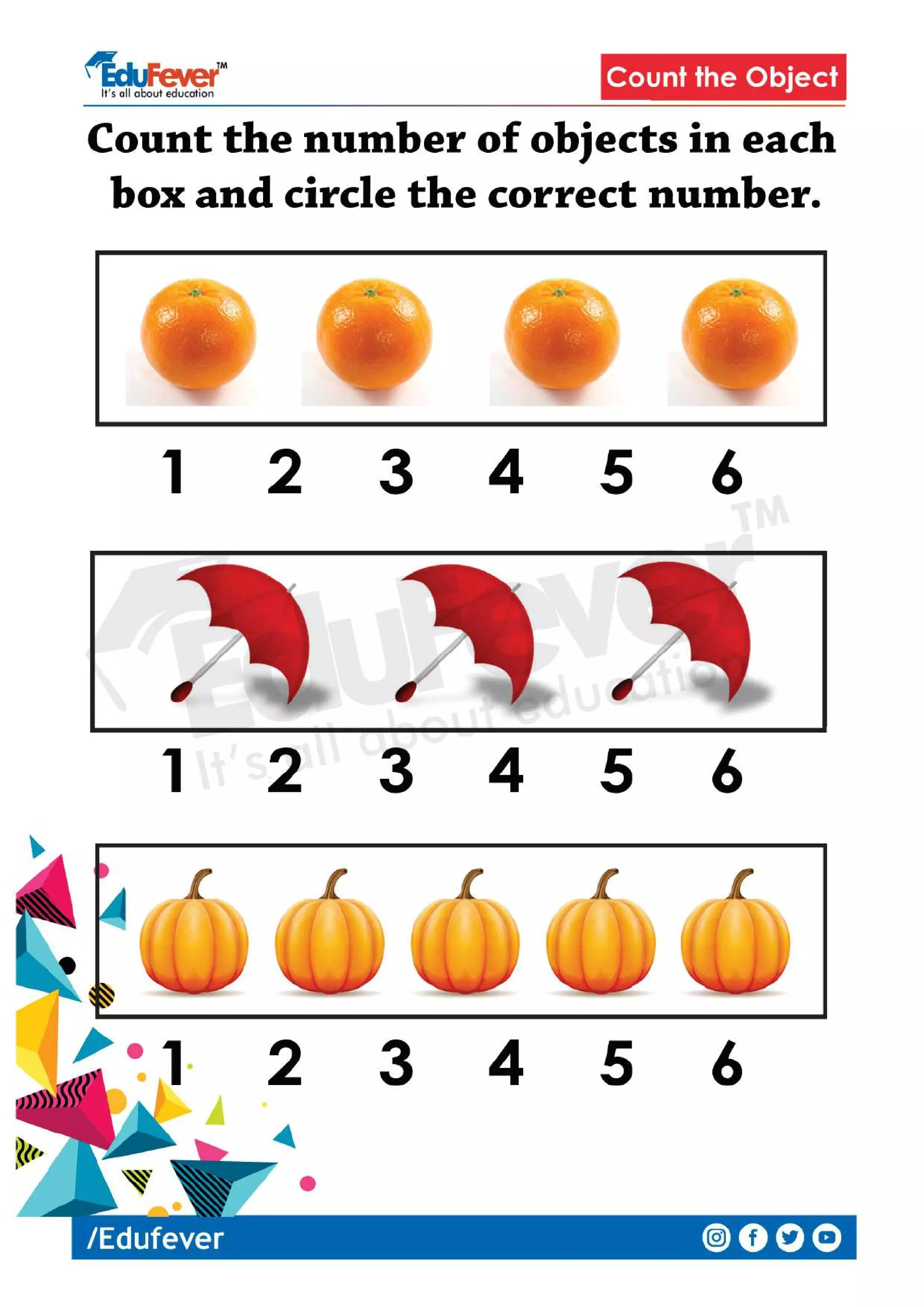 Count the objects - LKG Maths Worksheet | PDF | Games and Puzzles ...