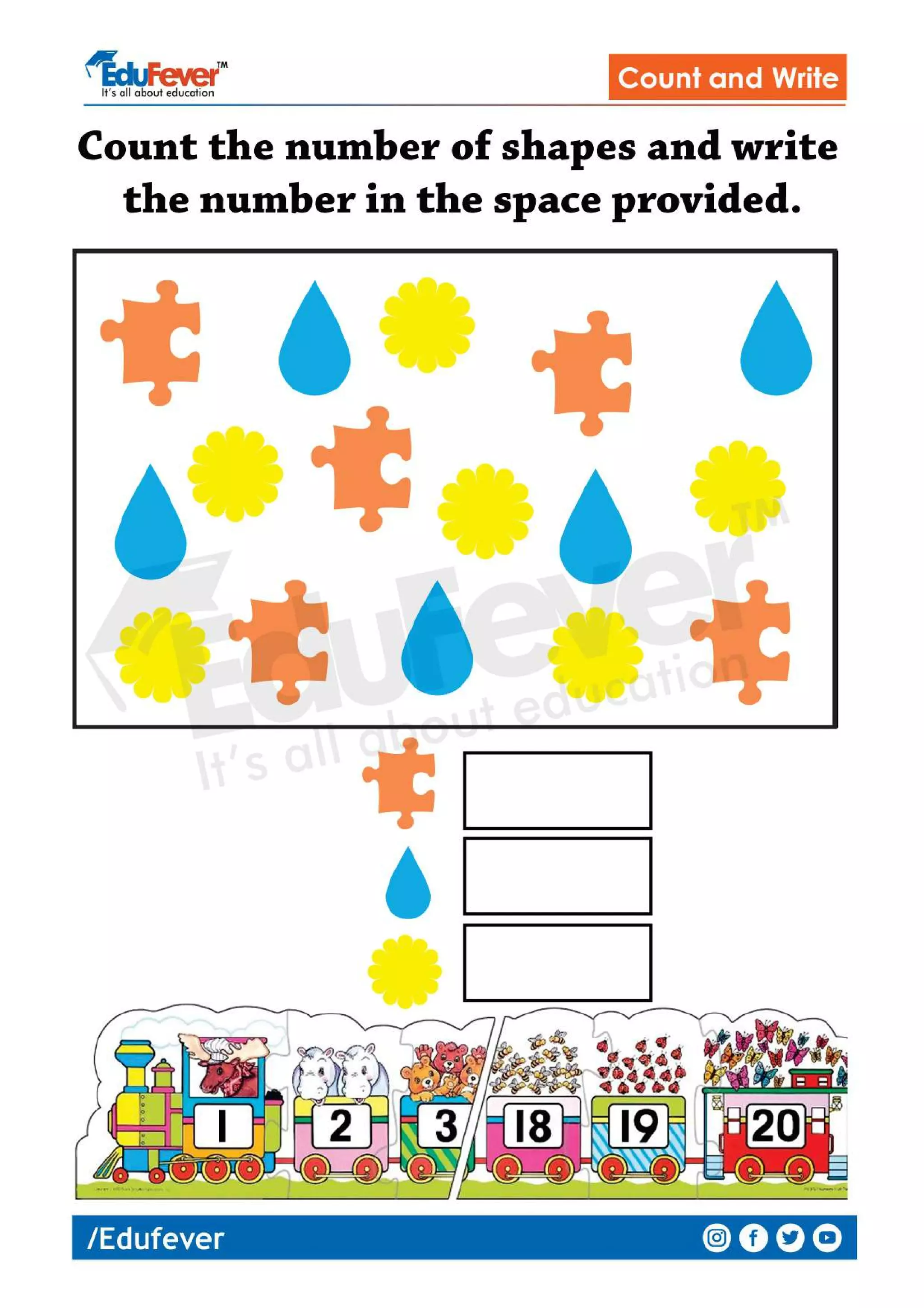 Count the Shapes - LKG Maths Worksheet | PDF