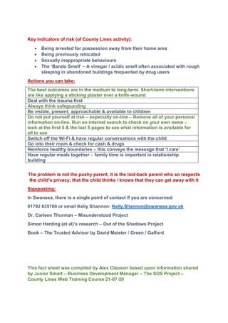 County Lines Fact sheet - A quick guide to what you need to know | PDF