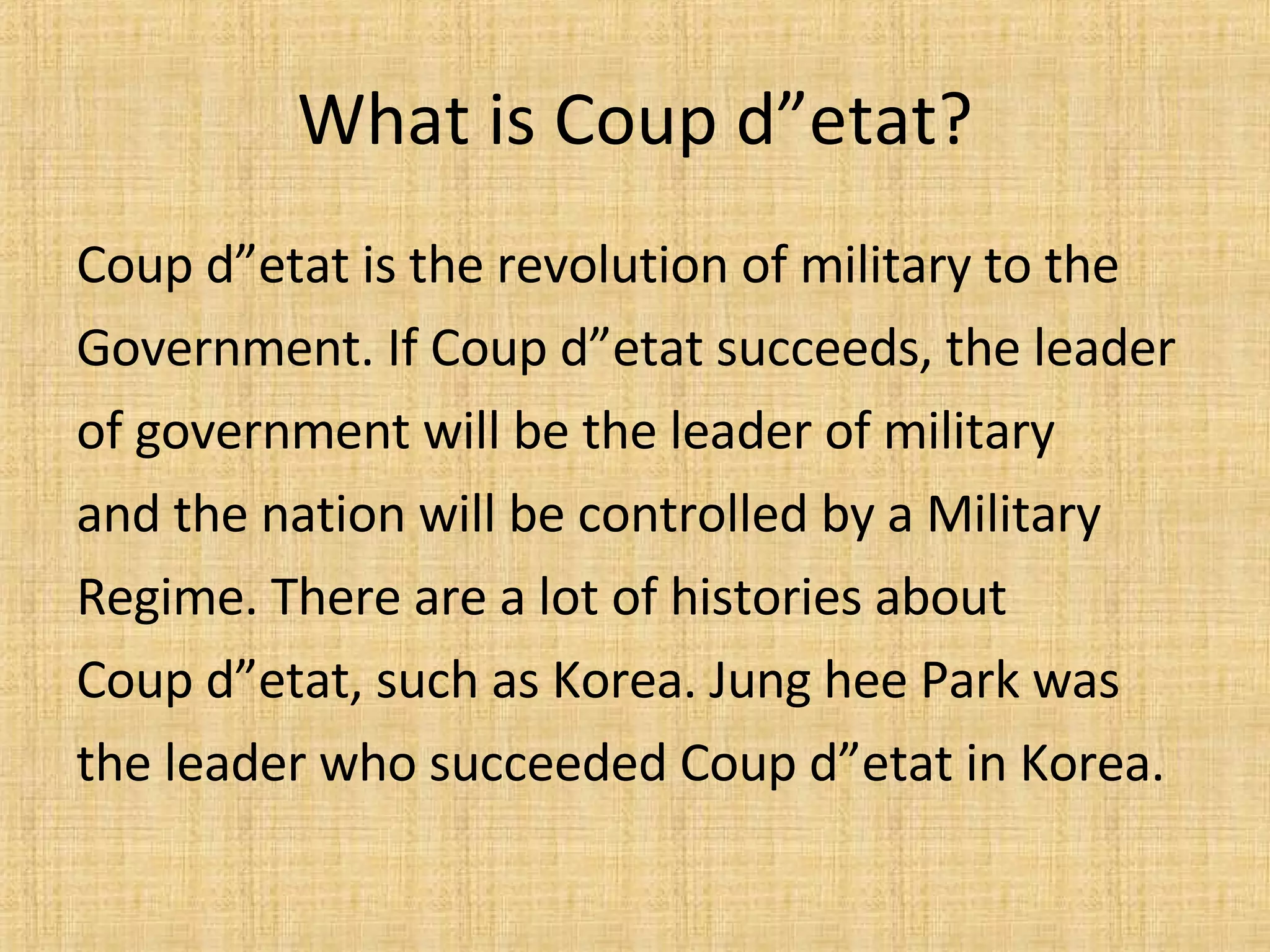 Coup Detat | PPT