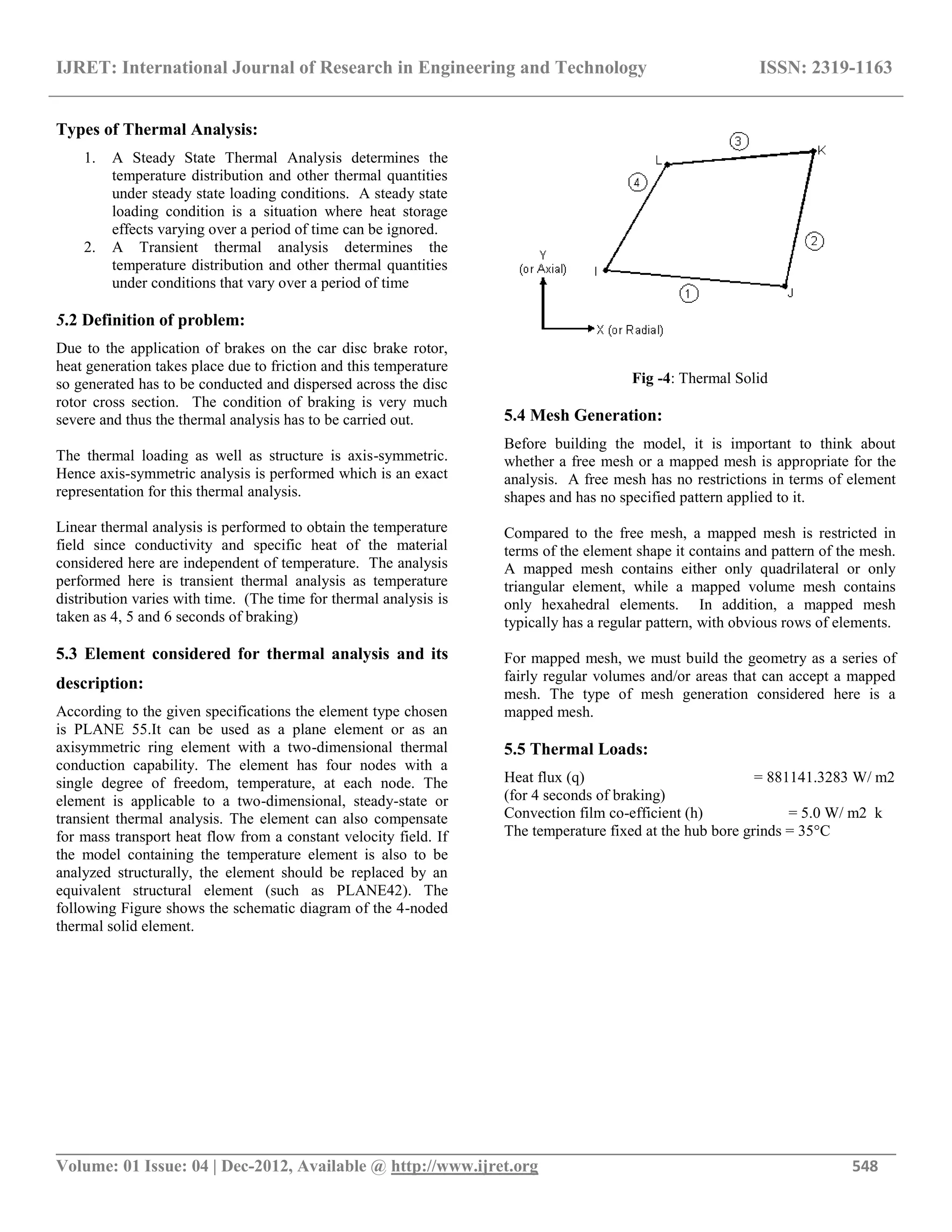 Coupled structual thermal analysis of disc brake | PDF