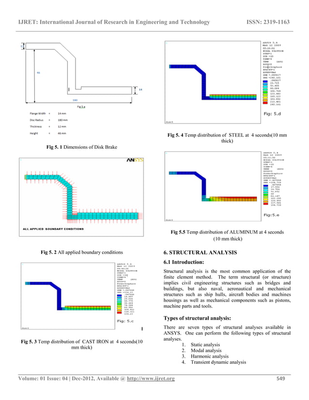 Coupled structual thermal analysis of disc brake | PDF