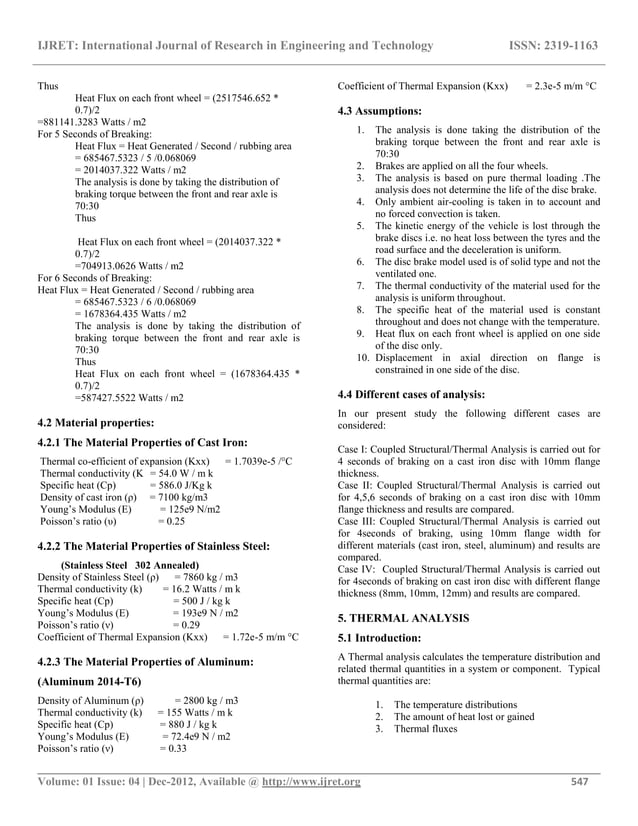 Coupled structual thermal analysis of disc brake | PDF