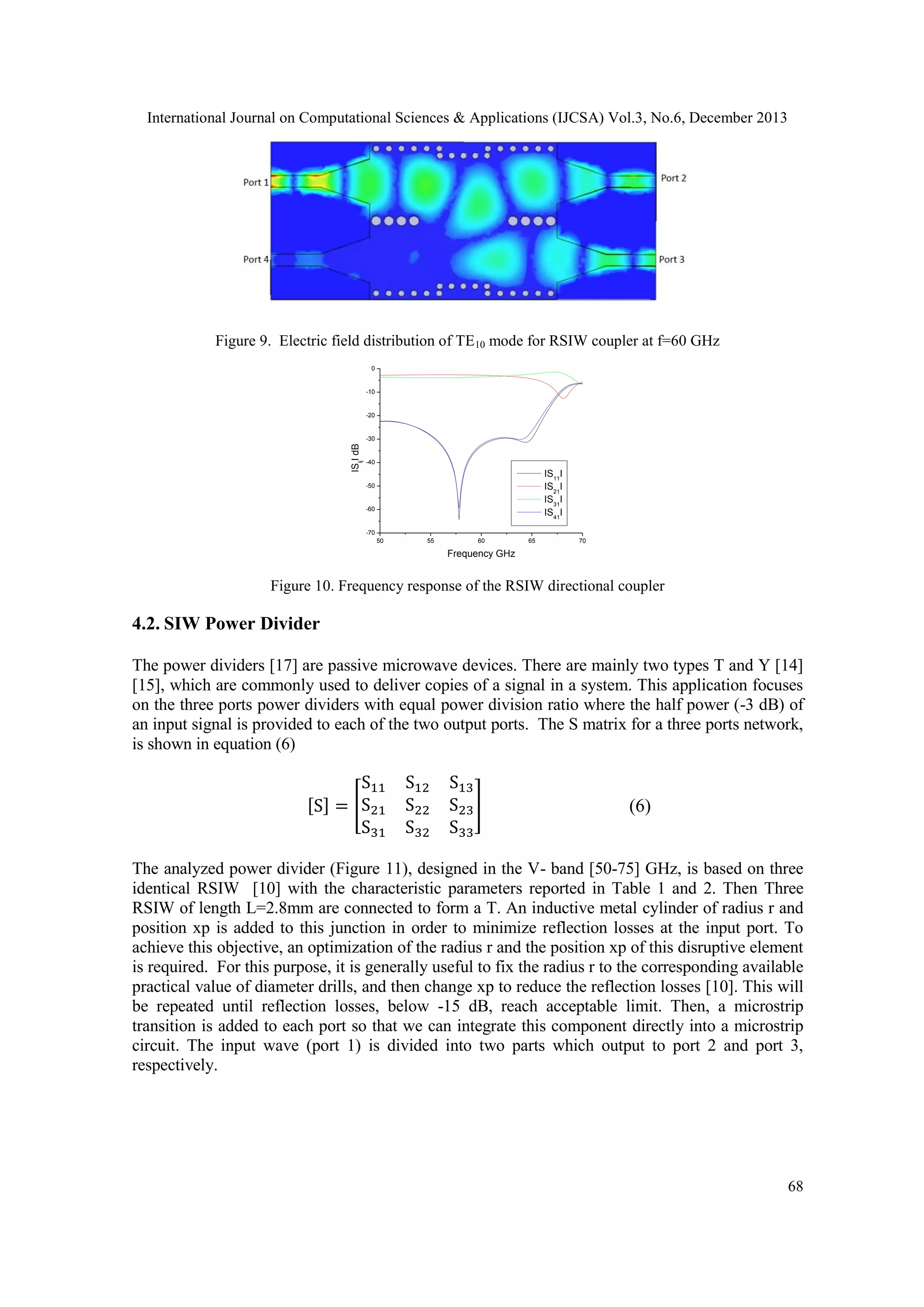 COUPLER, POWER DIVIDER AND CIRCULATOR IN V-BAND SUBSTRATE INTEGRATED WAVEGUIDE TECHNOLOGY | PDF ...