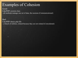 CakeFest 2011 - Coupling and cohesion | PPT