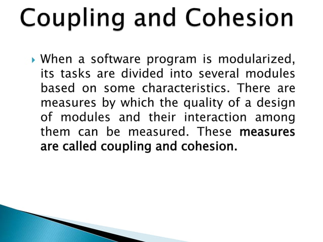 Coupling and cohesion | PPT