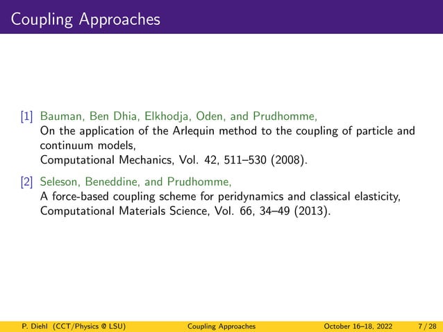 Challenges for coupling approaches for classical linear elasticity and bond-based peridynamic ...