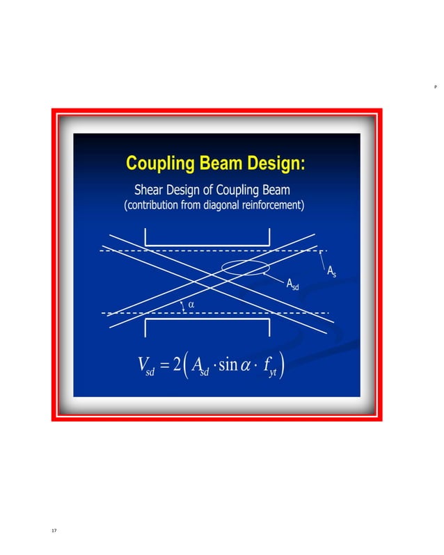 Coupling beams design كمرات وجوائز ربط بجدران القص | PDF
