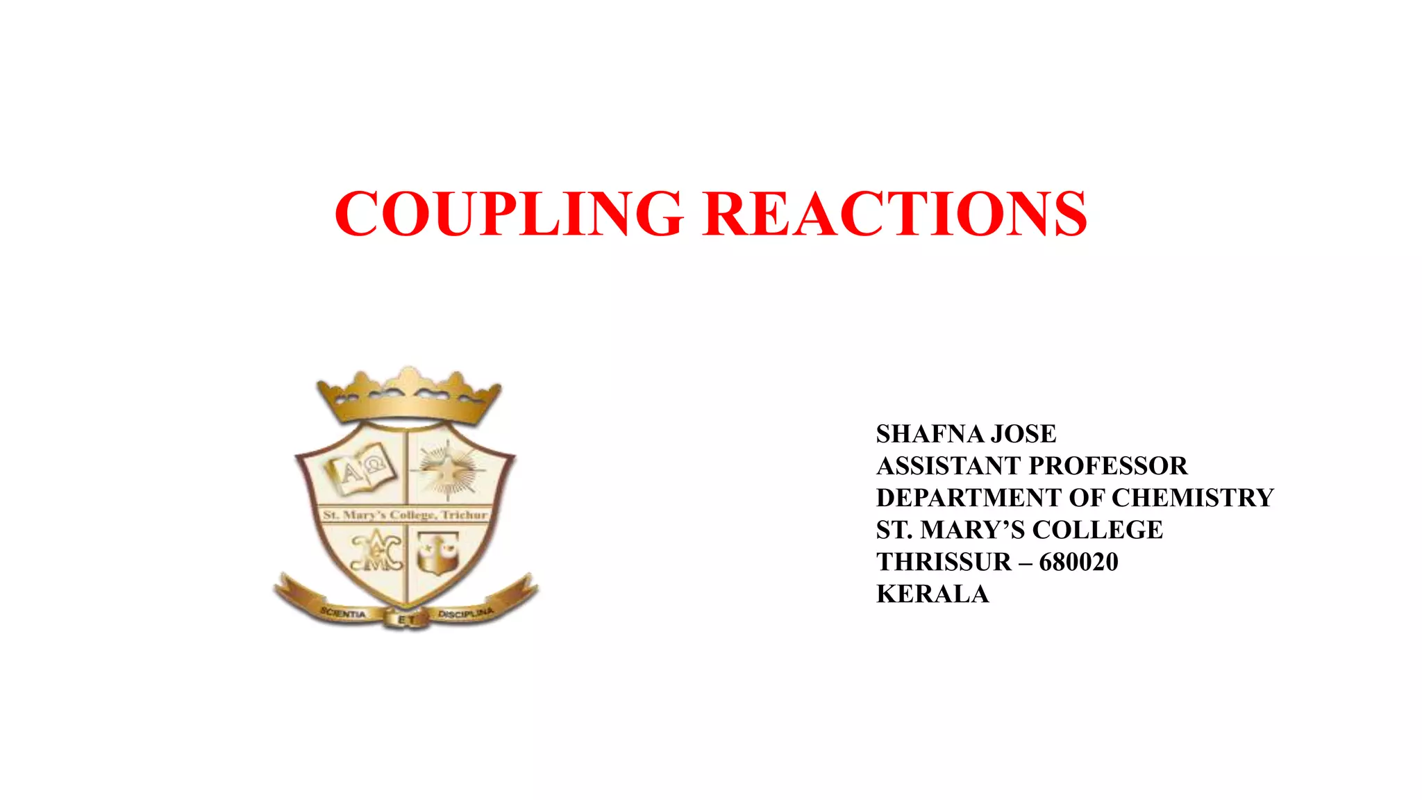 Coupling Reactions | PPT