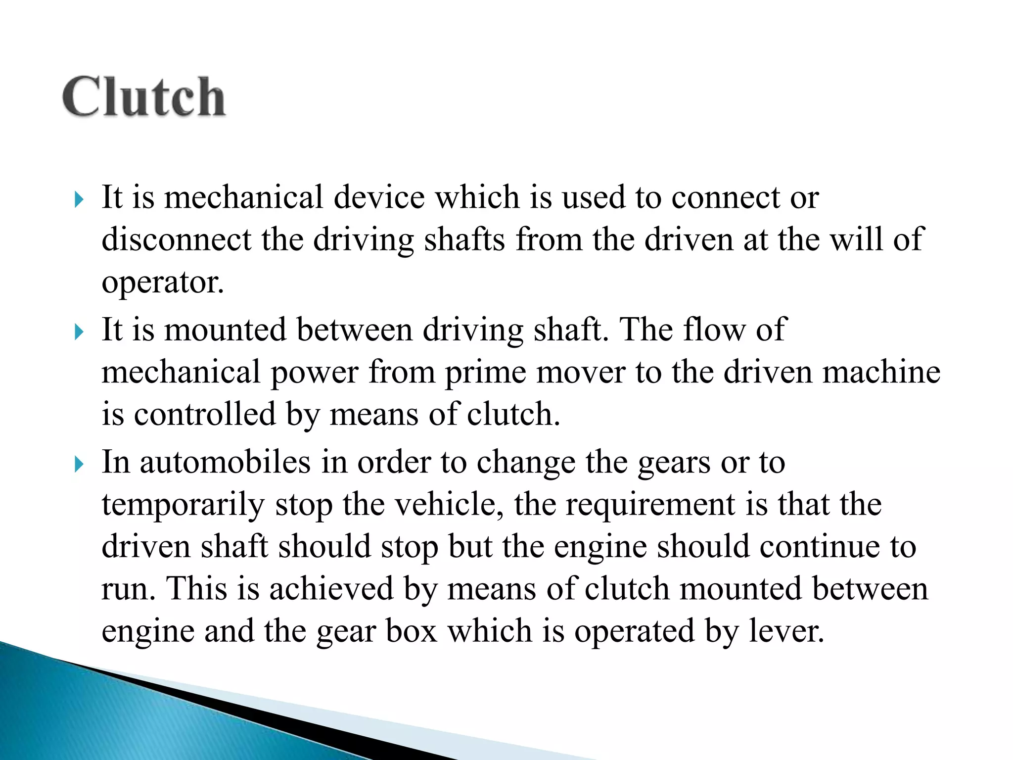 Power transmission elements BASIC MECHANICAL ENGINEERING SEM-II | PPTX