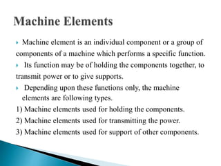 Power transmission elements BASIC MECHANICAL ENGINEERING SEM-II | PPTX