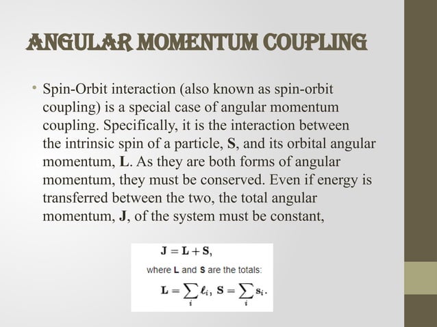 Coupling Scheme and Many Electron System | PPT