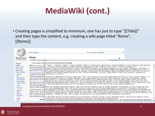 Coupling Semantic MediaWiki with MASTRO | PPTX
