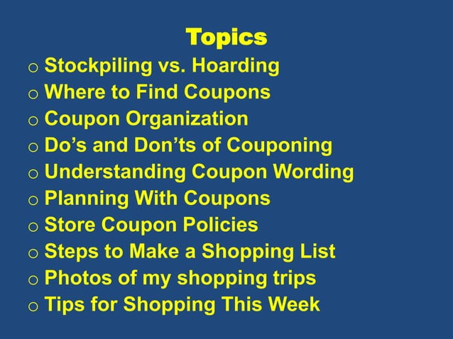 Couponing 101: Basic Couponing Powerpoint | PPTX