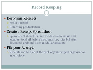 Extreme Couponing Spreadsheet