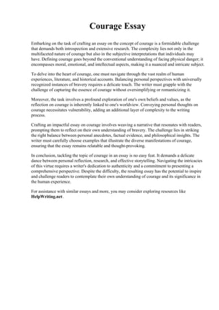 Courage Essay. Missouri Southern State University | PDF | Screenwriting ...