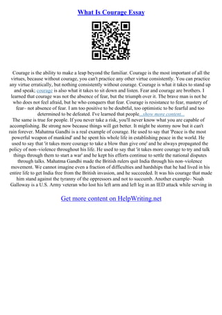 Courage Essay Examples | PDF