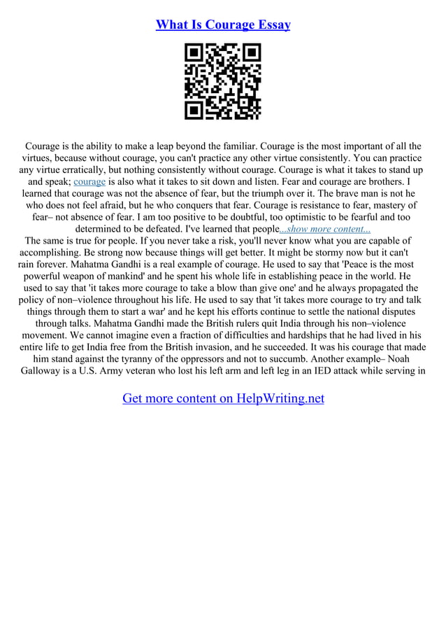 Courage Essay Examples | PDF | Family and Relationships