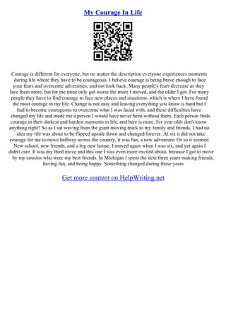 Courage Essay Examples | PDF