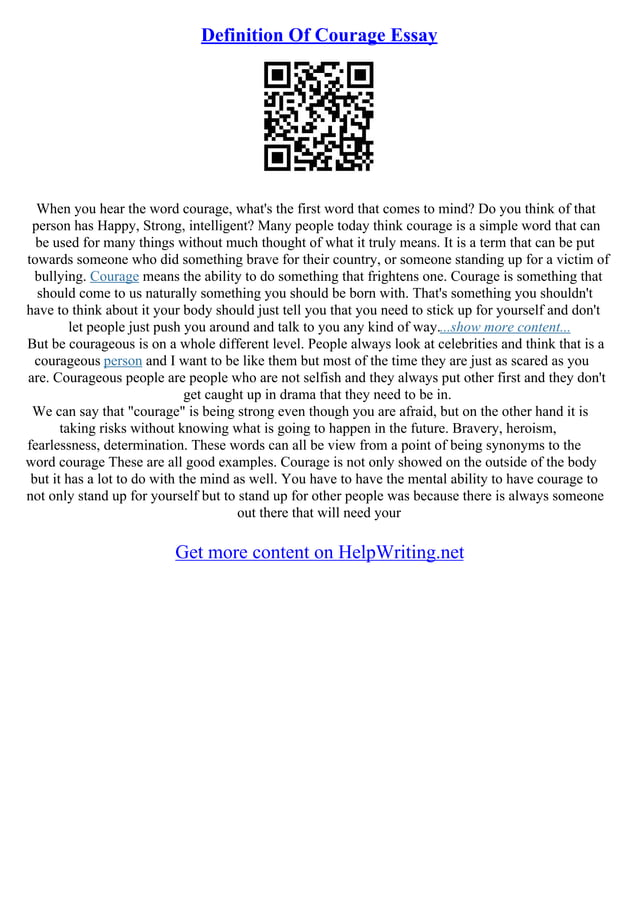 Courage Essay Ideas | PDF