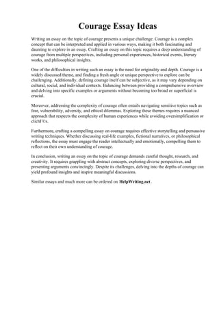 Courage Essay Ideas | PDF