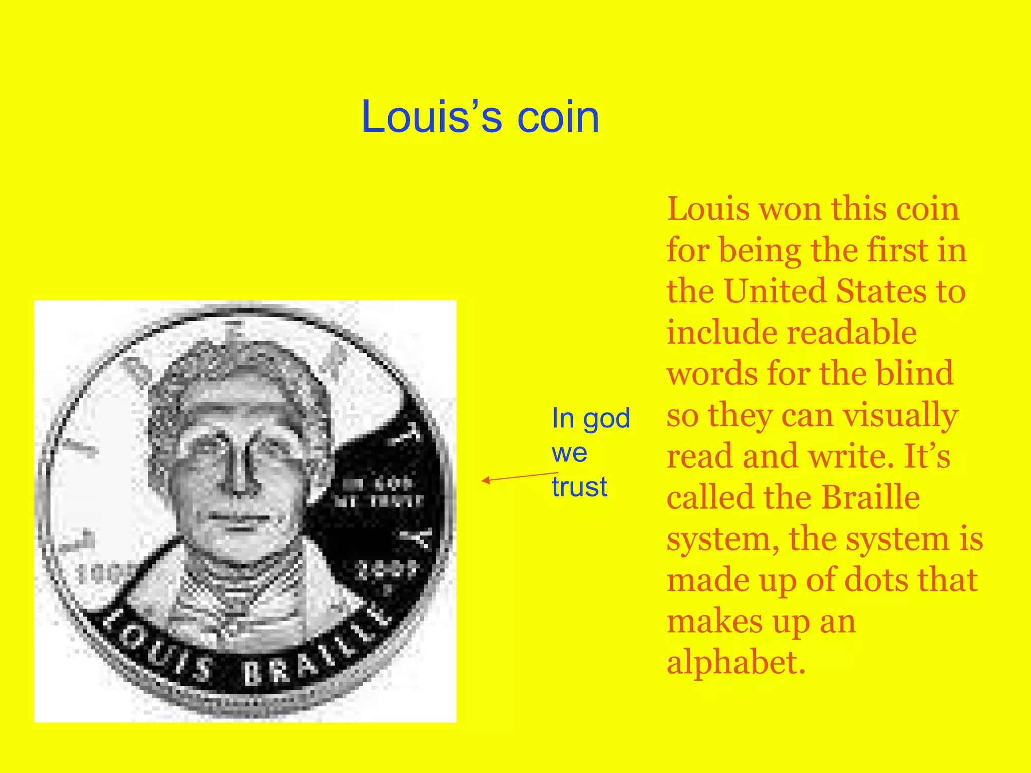 Louis Braille courage project | PPT | Desserts and Baking | Food & Drink