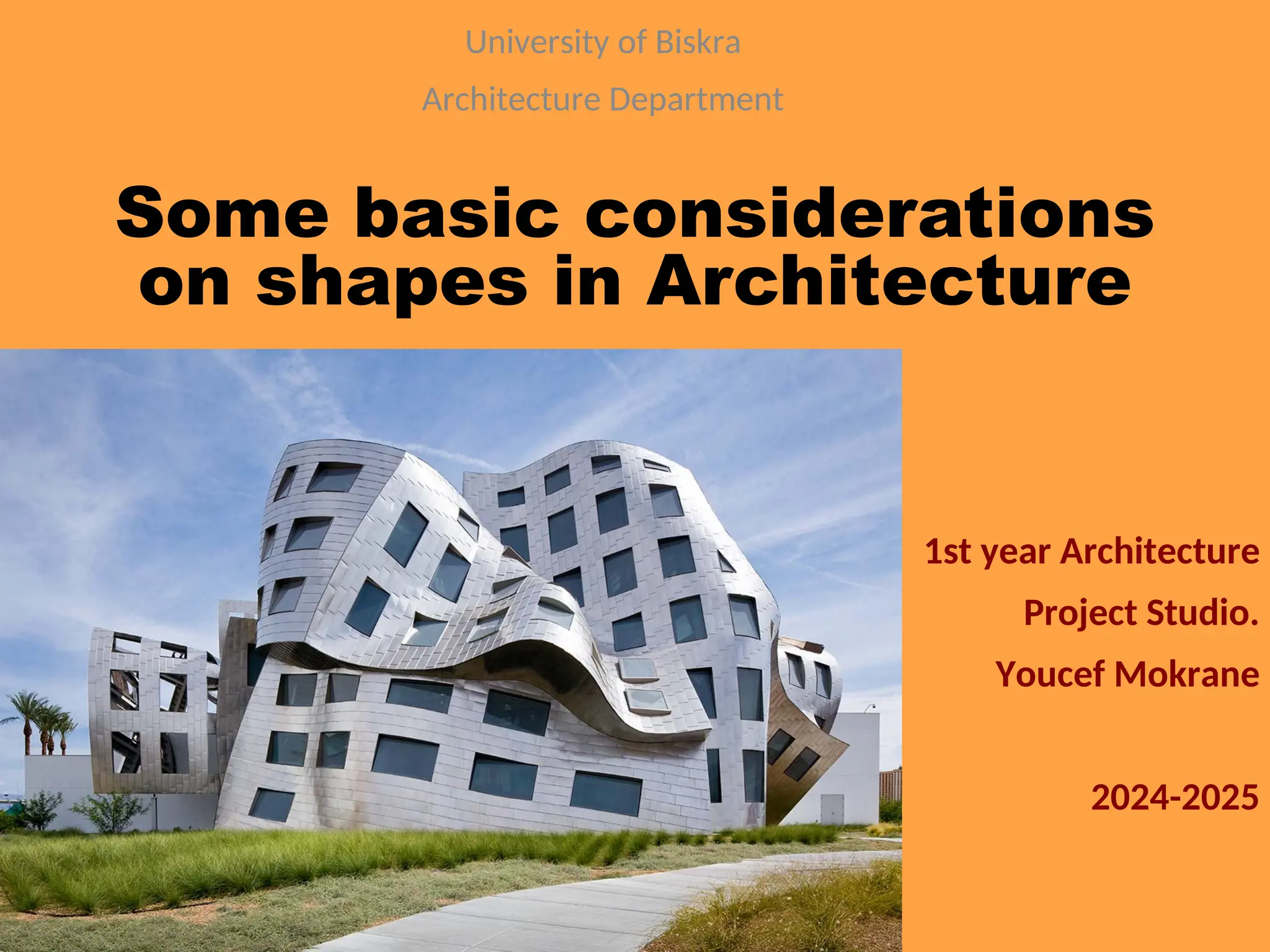 Some basic considerations on shapes in Architecture.ppt