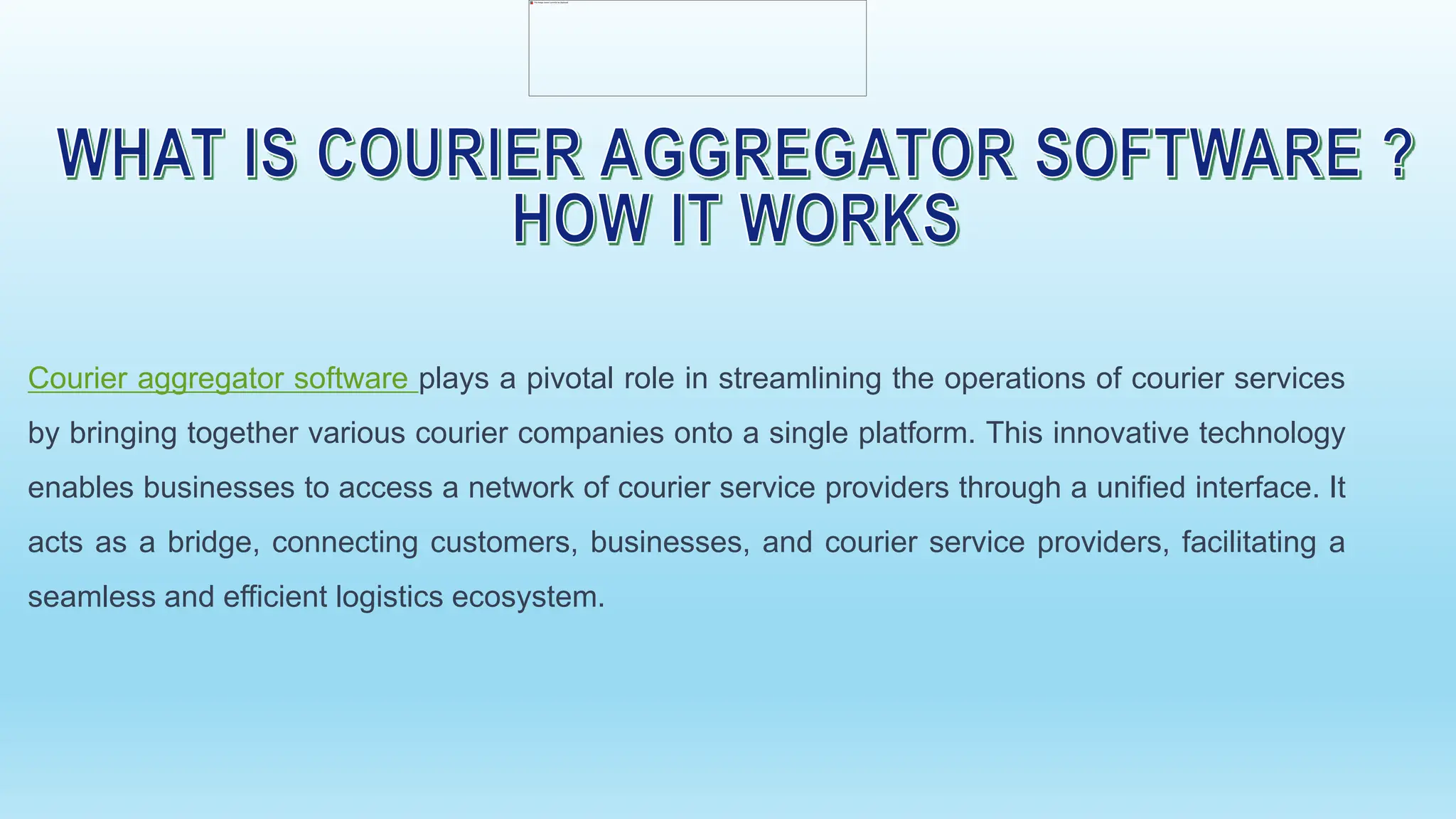 What is Courier Aggregator Software? How it Works | PPTX