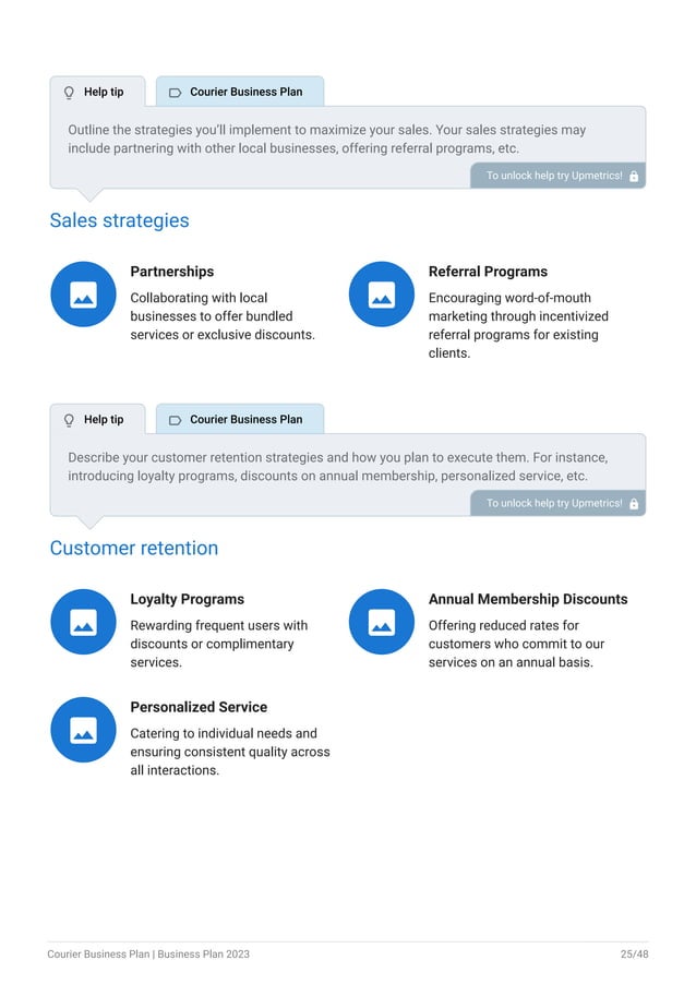 Courier Business Plan Example | Upmetrics | PDF
