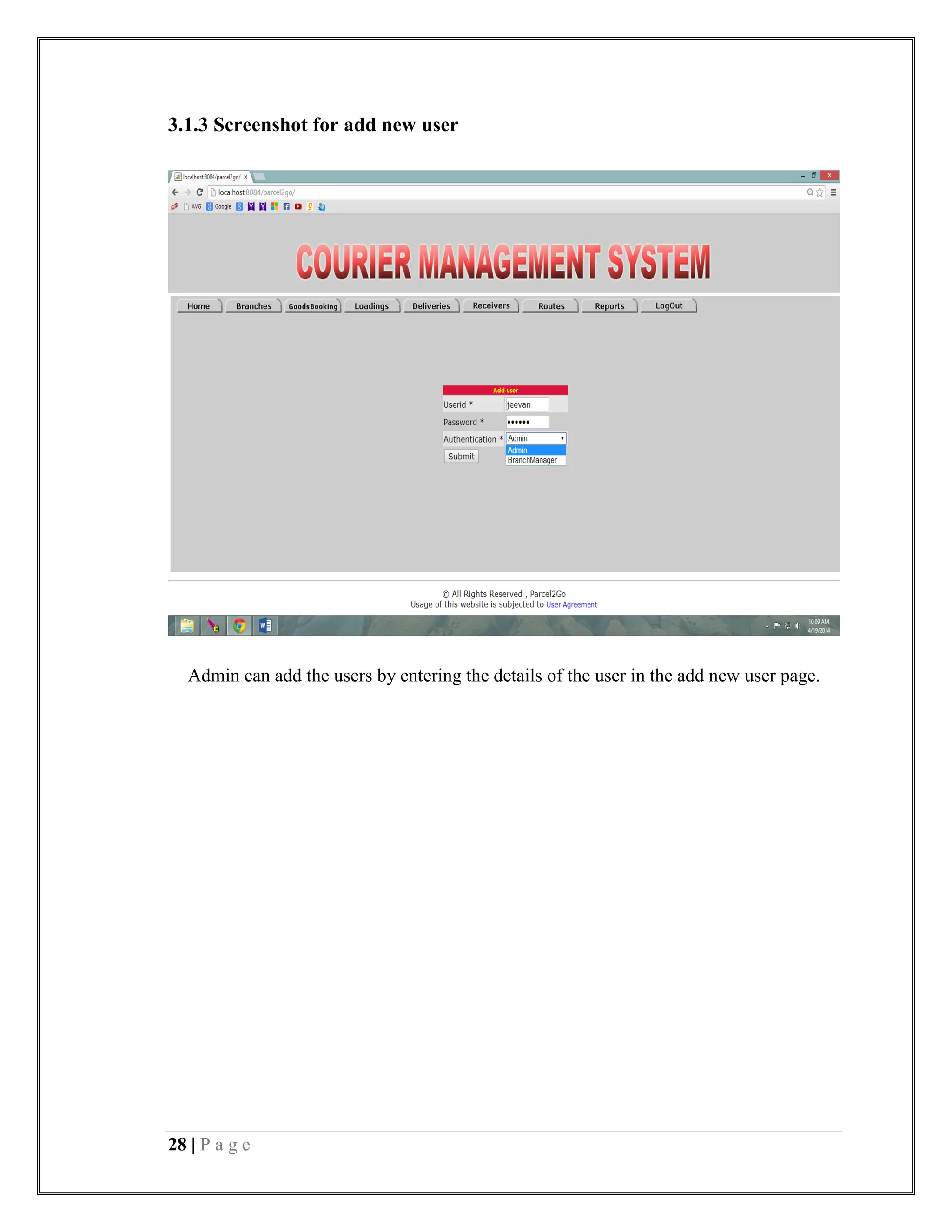 Courier management system project report.pdf