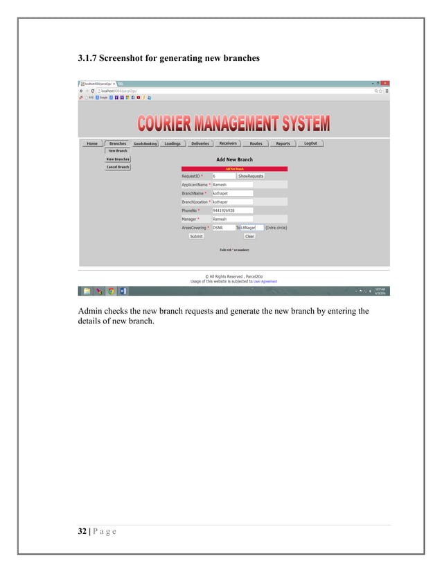Courier management system project report.pdf | Logistics and ...