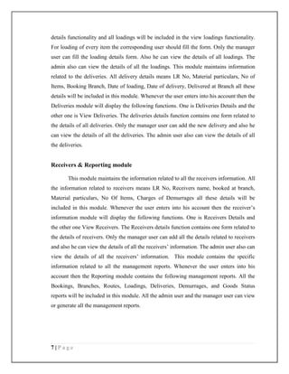 COURIER MANAGEMENT SYSTEM PROJECT REPORT. | PDF