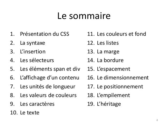 Cours Css Feuilles De Style En Cascade Mars 2015 
