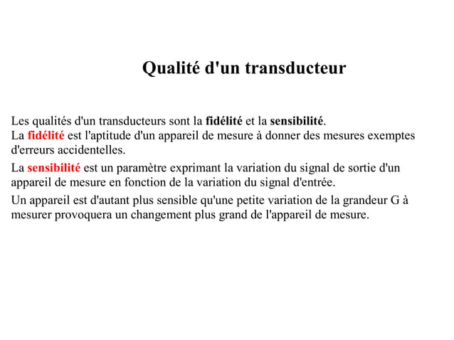 Cours Transducteur | ODP