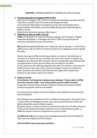 cours complet html et css crée pas afanou dieu donné | PDF