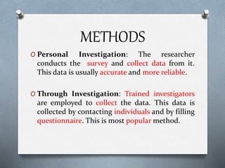 Data Collection in statistics(one topic) | PPTX