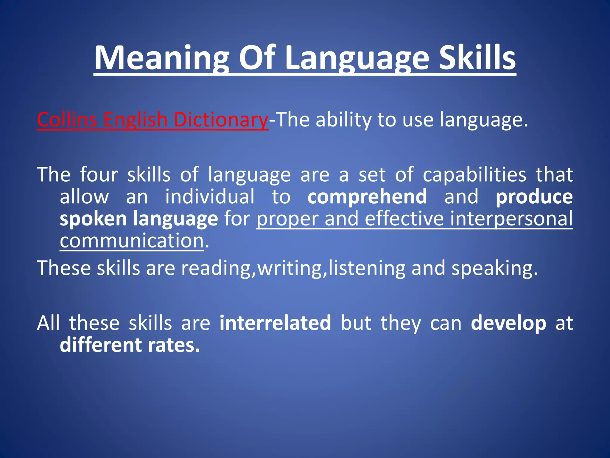 Importance of Ianguage Skills | PPTX