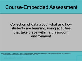 Course embedded assessment using goals, alignments and reporting | PPT