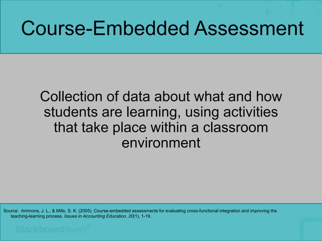 Course embedded assessment using goals, alignments and reporting | PPT