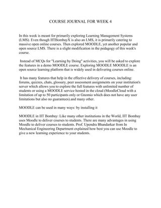 Course journal-week-1-4 | PDF