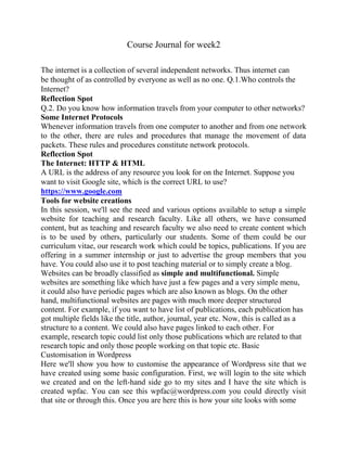 Course journal-week-1-4 | PDF