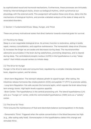 Topic: Sleep, Hunger, and Thirst; Biological Rhythms; State of Sleep ...